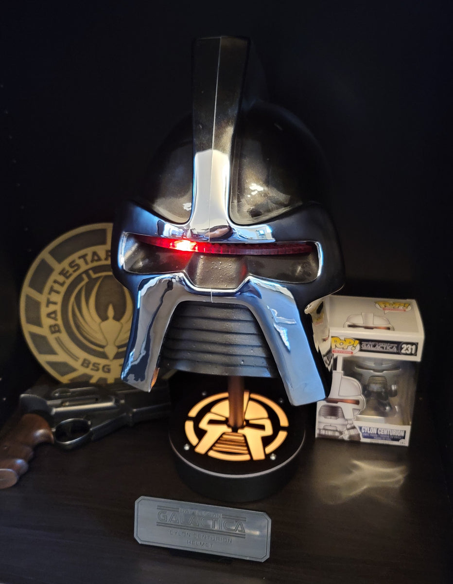 Battlestar Galactica Cylon Centurionhelmet display stand black finish ...
